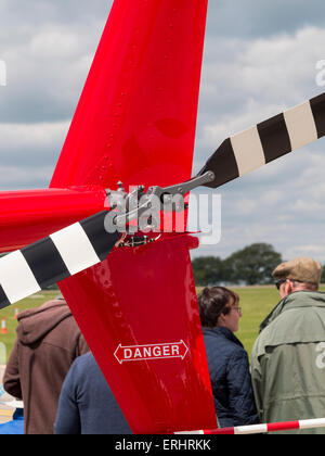 'Danger' warning sign near the tail rotor of a Robinson leisure ...