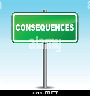 Vector illustration of consequences message on white background Stock ...