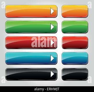 vector bright glossy web buttons set - silver Stock Vector Image & Art - Alamy