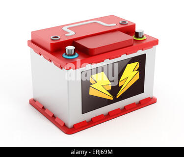 Generic car battery isolated on white background. 3D illustration Stock ...