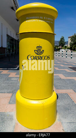 Correos box, yellow post box in the streets of spain,europe Stock Photo ...