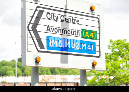 M32 motorway Bristol towards the M4, Metrobus construction Stock Photo ...