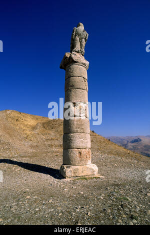The ancient Karakuş Tumulus in Turkey, featuring towering stone columns ...