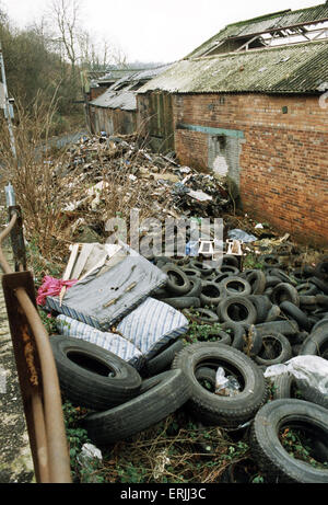 Rubbish at Hendham Vale, Harpurhey in Graater Manchester. It has become ...