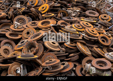 Rusting disc brakes in a scrap metal yard Stock Photo - Alamy