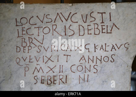 Roman tombstone. Early Christian. Epitaph with Christogram. Latin ...