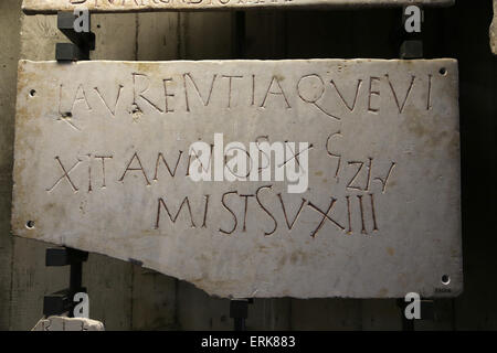 Roman tombstone. Early Christian. Epitaph with Christogram. Latin ...