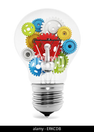 Light bulb with cog inside. Business idea bulb gear network connection ...