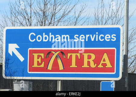 Cobham services M25 motorway sign Stock Photo - Alamy