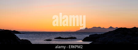 Sunset over Ardtoe Bay, Ardnamurchan Peninsula, Lochaber, Highlands ...