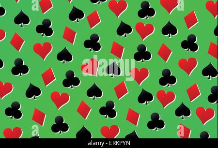 Vector playing cards suits seamless patterns. Backgrounds card suits ...