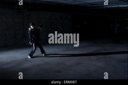 Chinese dancer dances inside garage, San Diego, California Stock Photo ...