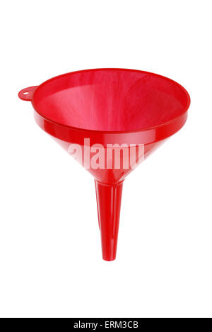 Red plastic funnel isolated on white background Stock Photo - Alamy