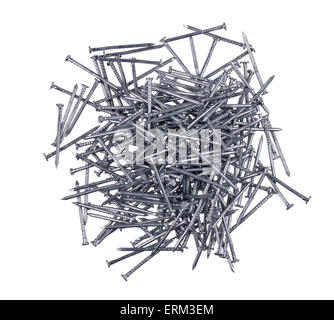 A handful of nails on a white background. Isolate Stock Photo - Alamy