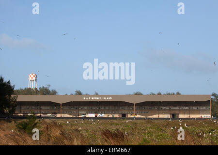 Naval Air Facility Midway Island hangar. NAF operational 1941 - 1993 ...