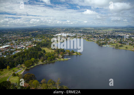 Lake Rotoroa, Hamilton, Waikato, North Island, New Zealand - aerial ...