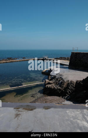 La Valette tidal bathing pools guernsey Stock Photo - Alamy