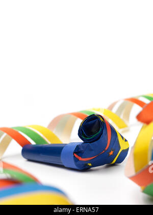 Party Horn Blower with streamers Stock Photo - Alamy