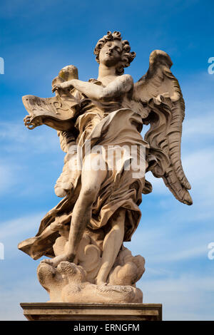 Bernini's angel along the Holy Angel bridge near the Hadrian Mausoleum ...