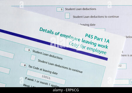 P45 employee leaving work form Stock Photo - Alamy