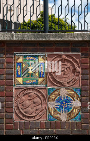 Heritage mural in Luton town centre, Bedfordshire, England, UK Stock ...
