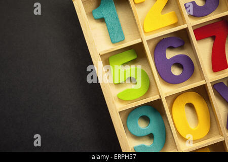 Colorful wooden numbers in box isolated on white background Stock Photo ...
