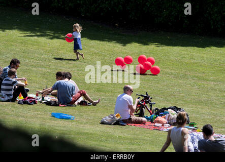 Child running playing balloons birthday outdoor Stock Photo - Alamy