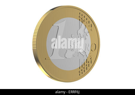 One euro coin isolated on a white background. Vector illustration Stock ...