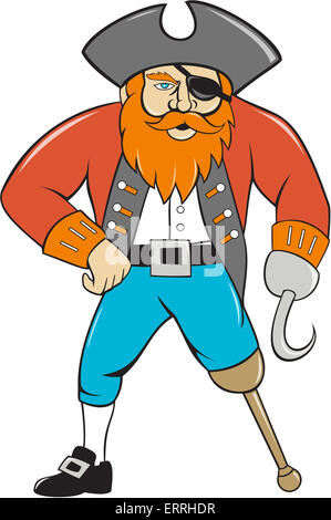 Captain Hook Pirate Wooden Leg Cartoon Stock Photo - Alamy