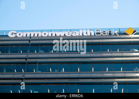 Commonwealth Bank Headquarters building with logo in Melbourne ...