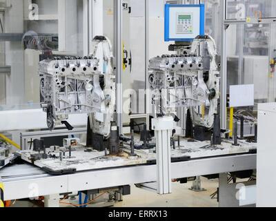 Production line for manufacturing of the engines in the car factory ...