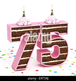 birthday cake candles number 75 isolated Stock Photo: 86353854 - Alamy