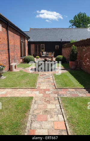 Courtyard Garden in Converted Barn Stock Photo - Alamy
