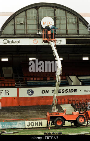 The old clock and stands at Ayresome Park, the home of Middlesbrough F ...