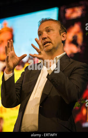 Professor Jerry Brotton author and academic speaking on stage at Hay ...