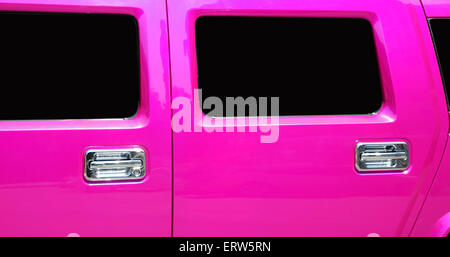 Doors and windows of the magenta limousine Stock Photo - Alamy