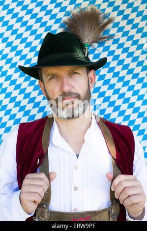 portrait of a bavarian man looking angry Stock Photo - Alamy