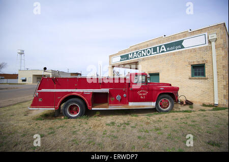 1960s fire engine in fire station vintage fire engine Stock Photo - Alamy