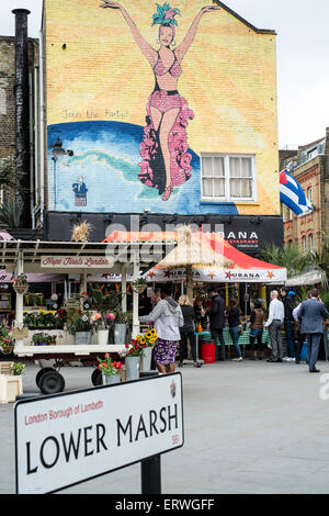 Lower Marsh Waterloo bars restaurants market busy Stock Photo - Alamy