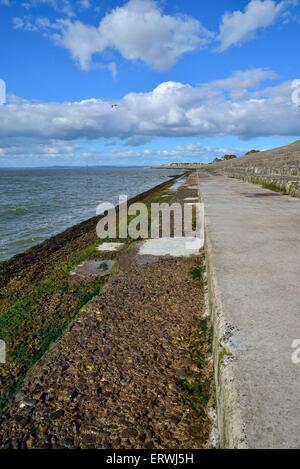 the promenade and steps at silloth on the west cumbrian coast on a ...
