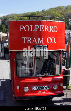 POLPERRO CORNWALL. UK. ELECTIC SHUTTLE TRAM Stock Photo - Alamy