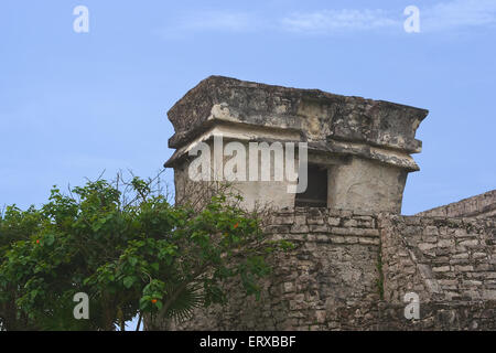 detail of Temple of the Descending God in Tulum, Riviera Maya, Quintana ...