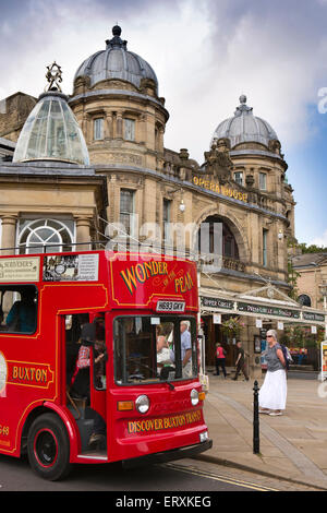 Sightseeing Tour Bus, Buxton Town, Derbyshire, England, UK Stock Photo ...