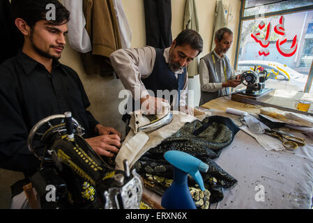 Tailors shop of traditional Afghan clothes in Shahr-e Naw, Kabul ...