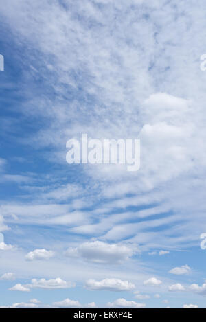 a real blue sky with lots of clouds in the sunny time of the day ...