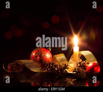 Shiny red ribbon on dark background Stock Photo - Alamy