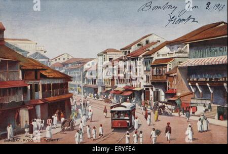 Tram, Pydhonie, Bombay, Mumbai, Maharashtra, India, Asia, 1952, old ...
