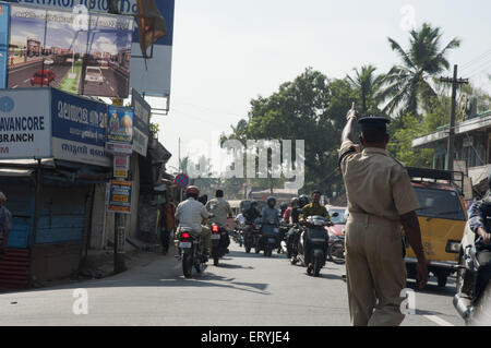 traffic police on road in trivandrum at kerala India Stock Photo - Alamy