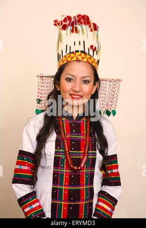 Mizo dancer in costume for Cheraw Dance of Mizoram ; India NO MR Stock ...
