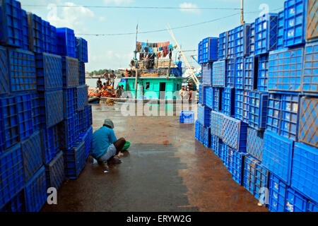 Empty plastic trays at Panji, Goa India NOMR Stock Photo - Alamy